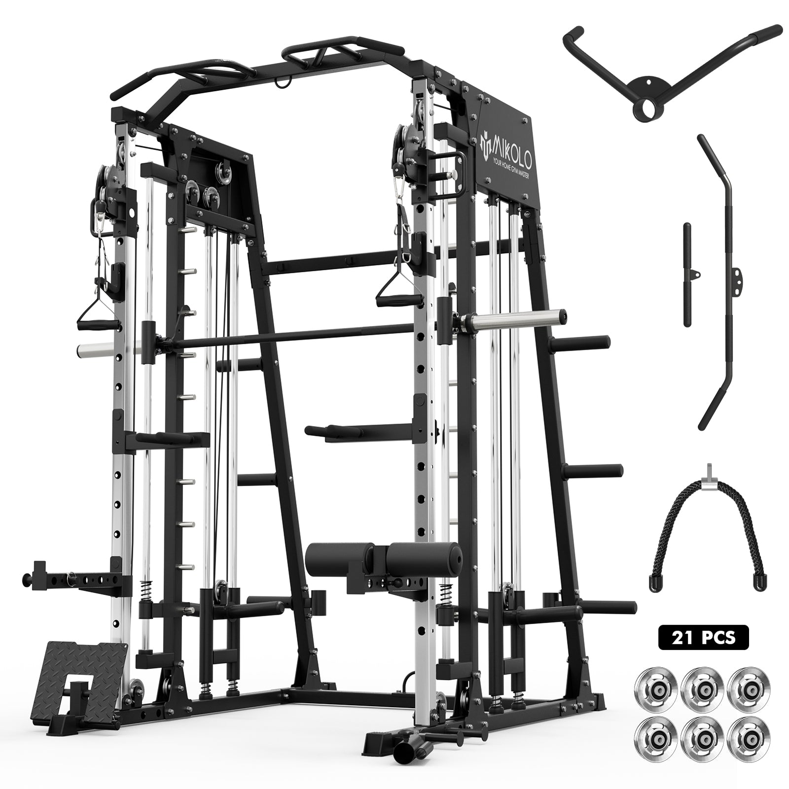 MIKOLO M4 All-in-one Smith Machine Functional Trainer, Budget Home Gym ...