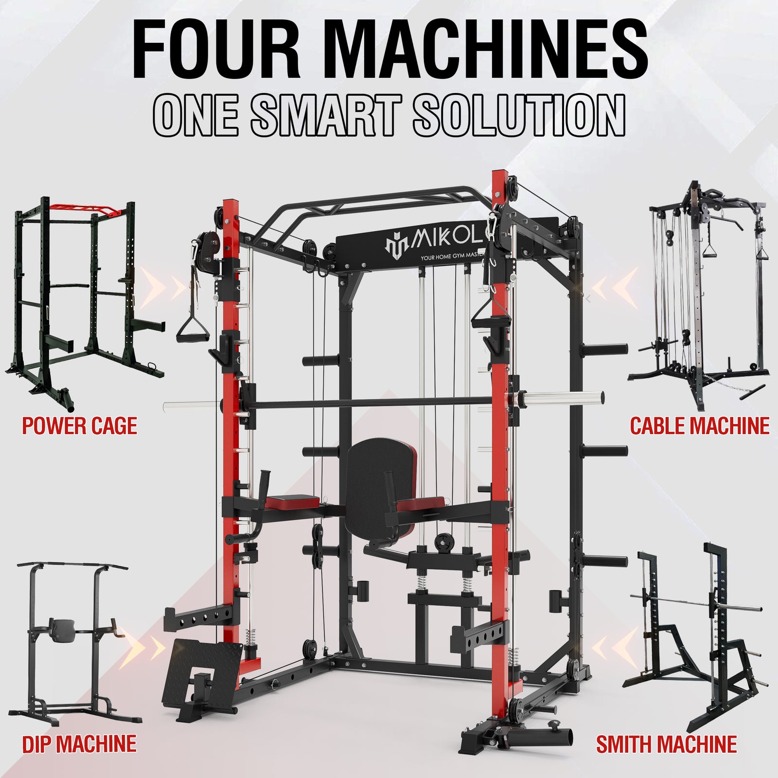Mikolo All In One Smith Machine with a Variety of Attachments