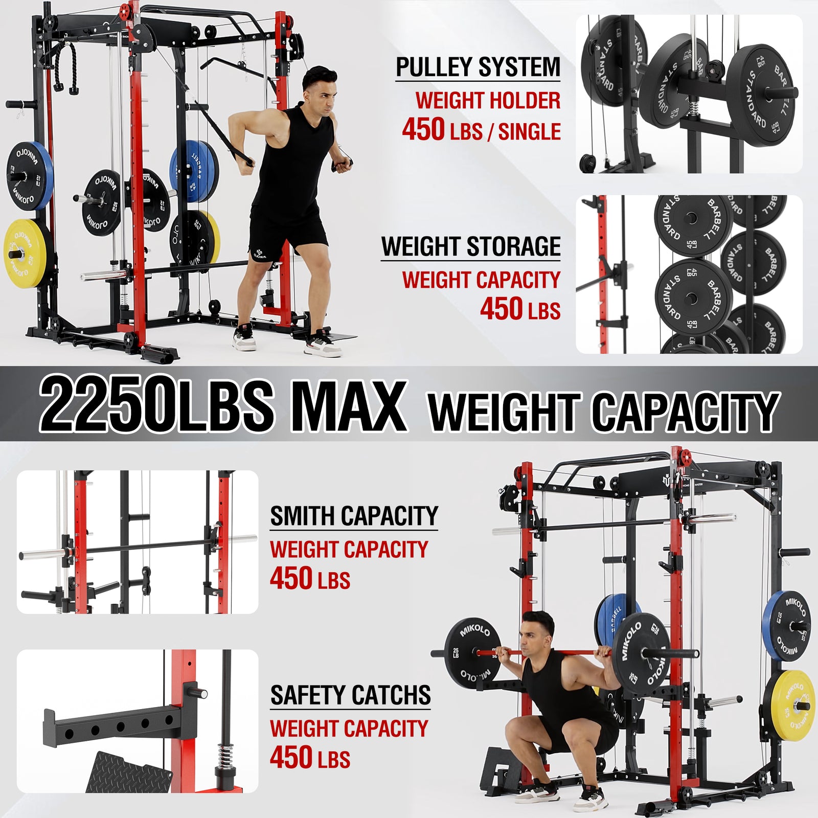 M3 All In One Smith Machine with a Variety of Attachments - MIKOLO