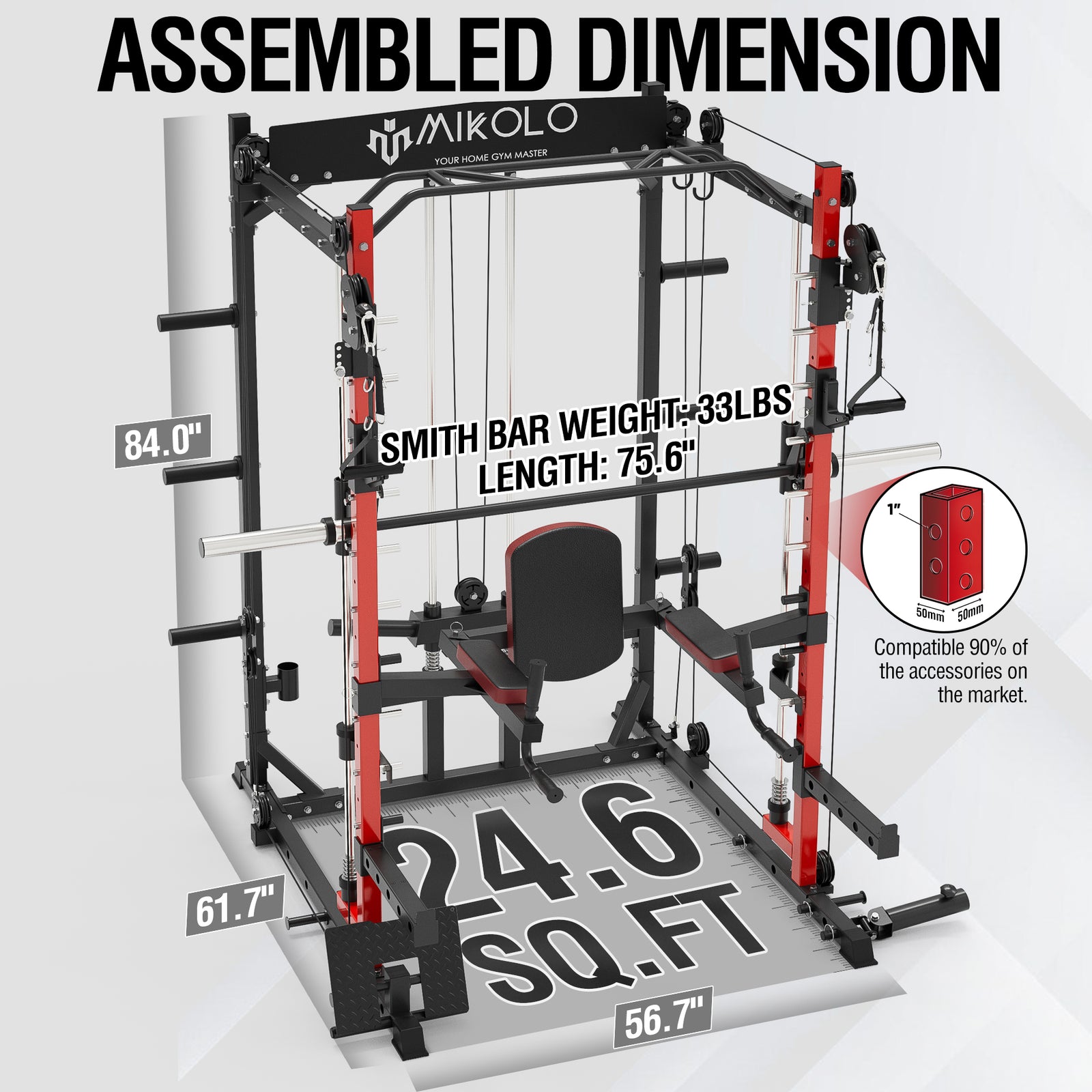 Mikolo All In One Smith Machine with a Variety of Attachments