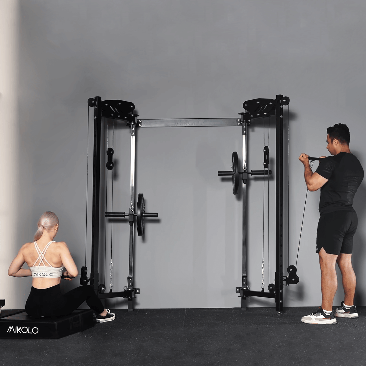 MIKOLO CHEETAH™ ALL-IN-ONE FUNCTIONAL TRAINER FOLDING SQUAT RACK