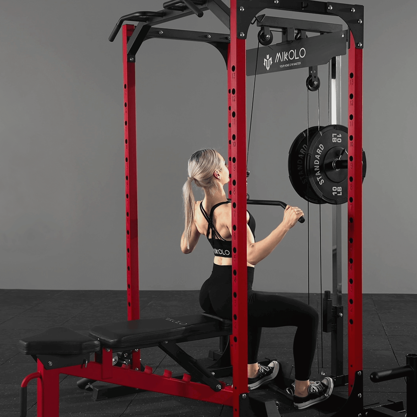 F4 Home Gym Power Rack with Pulley System - Mikolo