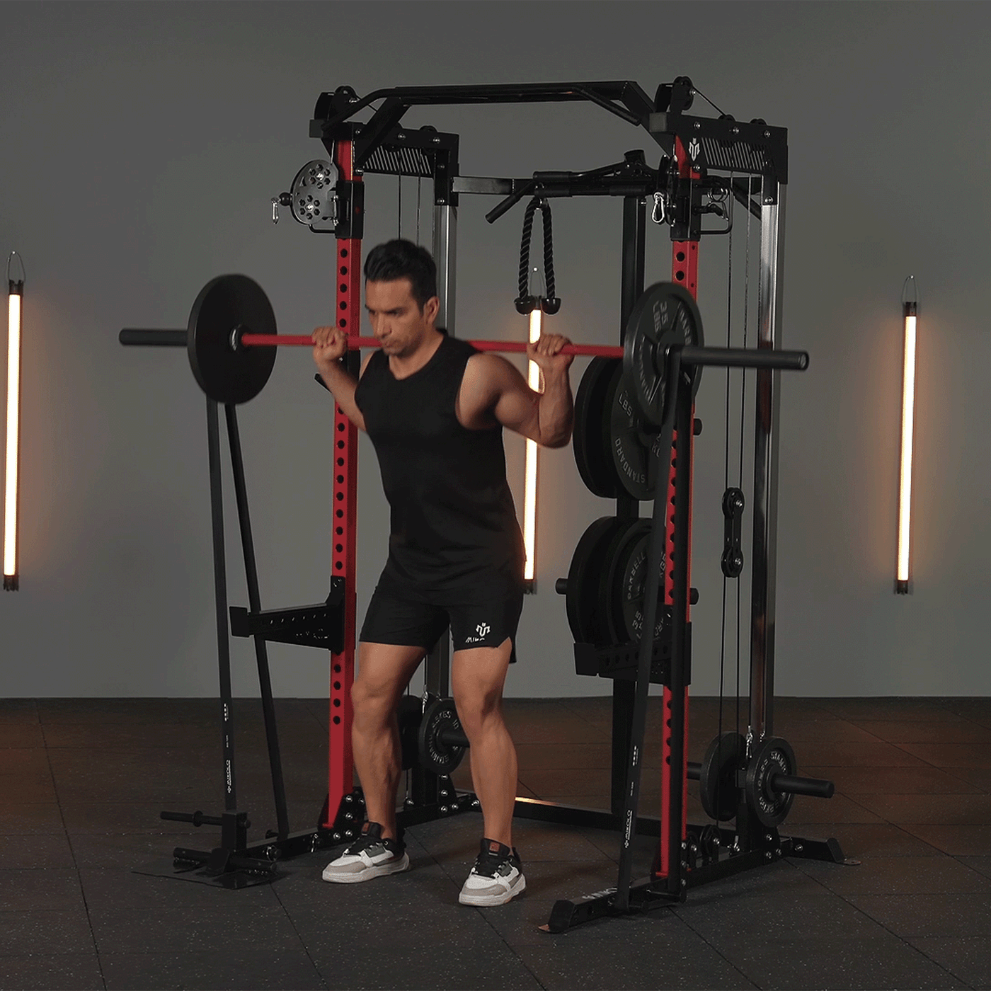 MIKOLO HR05 ALL-IN-ONE FUNCTIONAL TRAINER HALF RACK