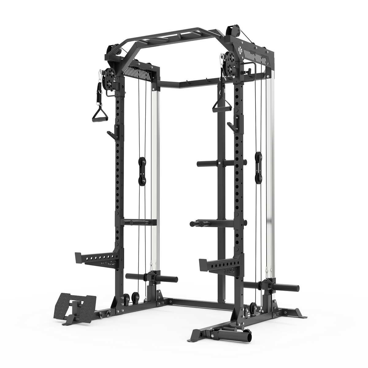 HR05 Half Rack and Functional Trainer Combo, Black, Red - MIKOLO