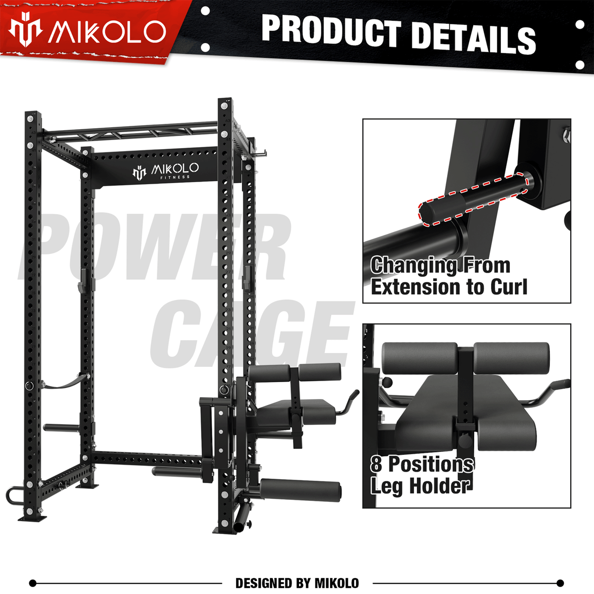 Rack Mounted Leg Extension and Curl - 3"×3"