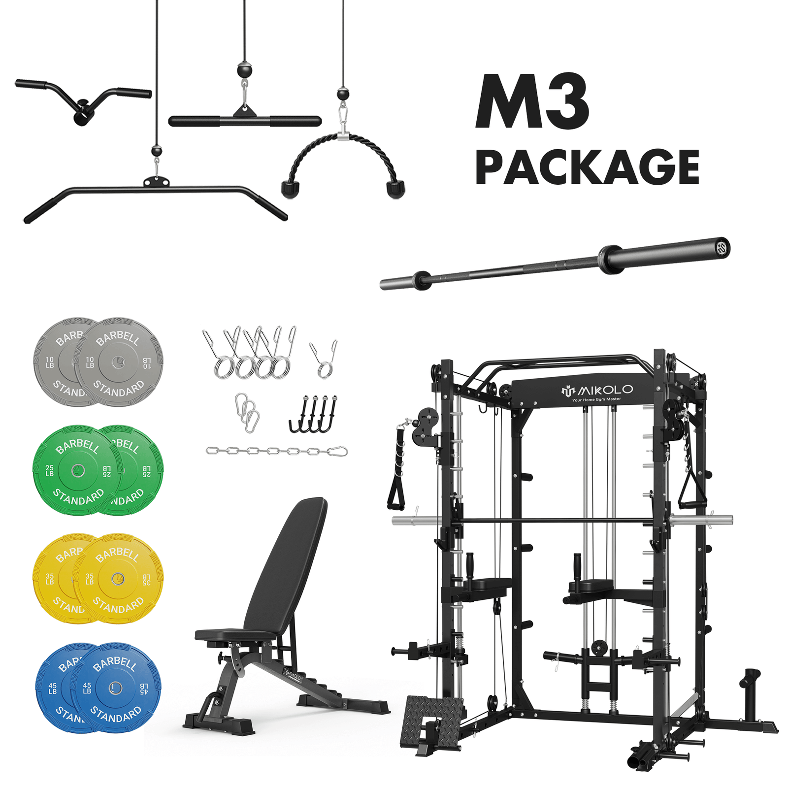 Mikolo All In One Smith Machine with a Variety of Attachments