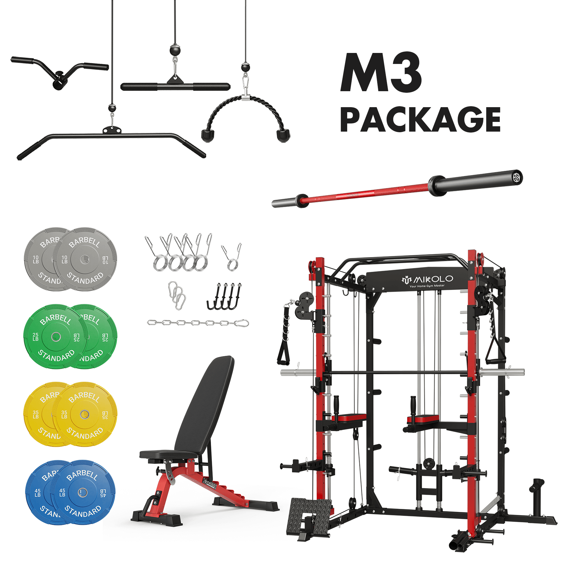 Mikolo All In One Smith Machine with a Variety of Attachments