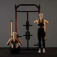 HR05 Half Rack and Functional Trainer Combo, Black, Red - MIKOLO