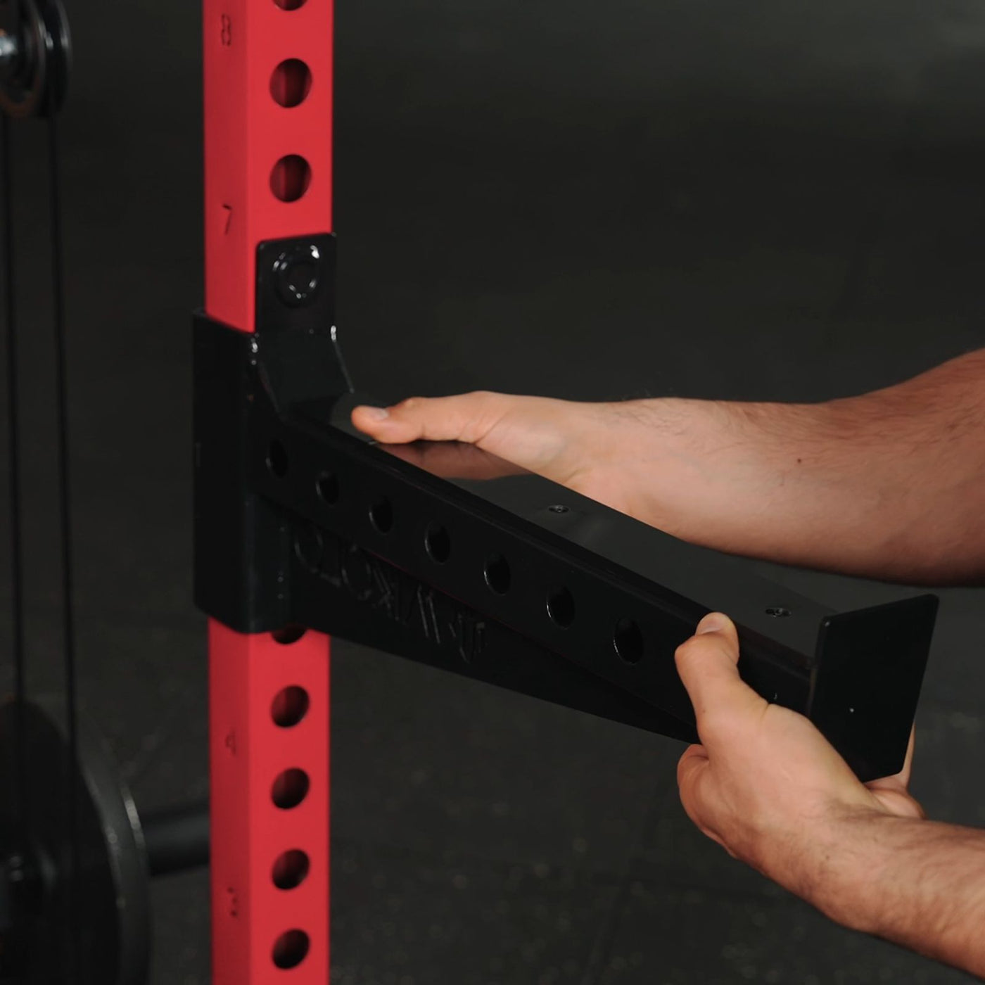 HR05 Half Rack and Functional Trainer Combo, Black, Red - MIKOLO