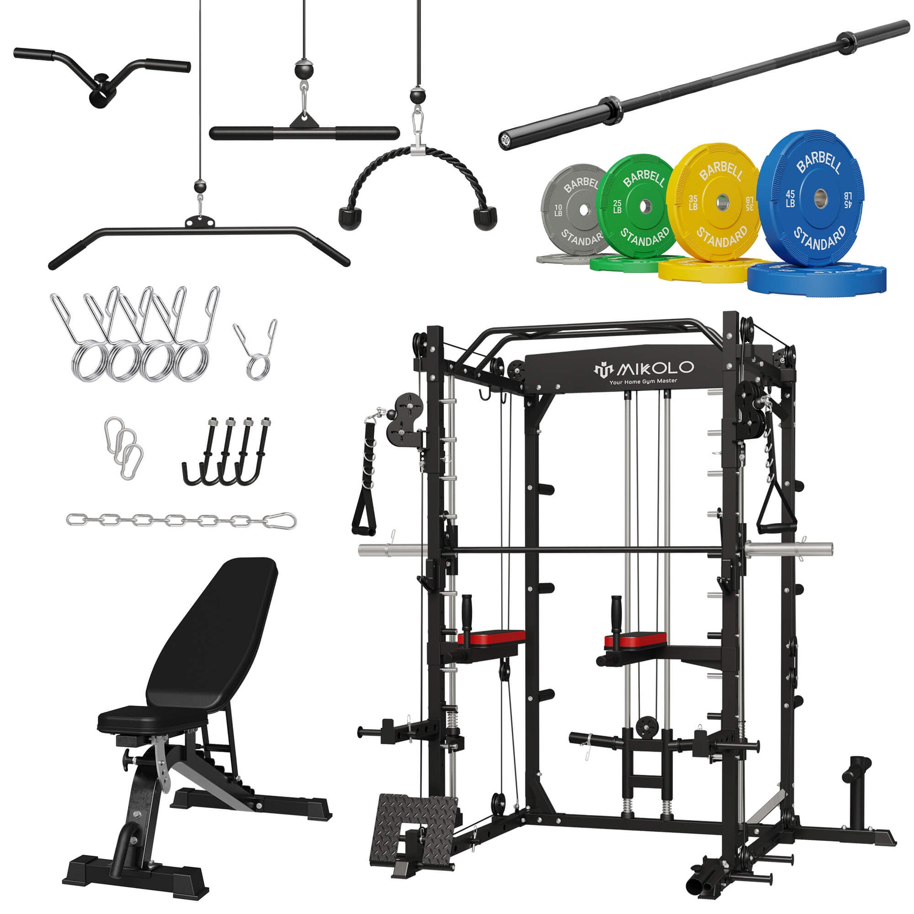 Mikolo All In One Smith Machine with a Variety of Attachments