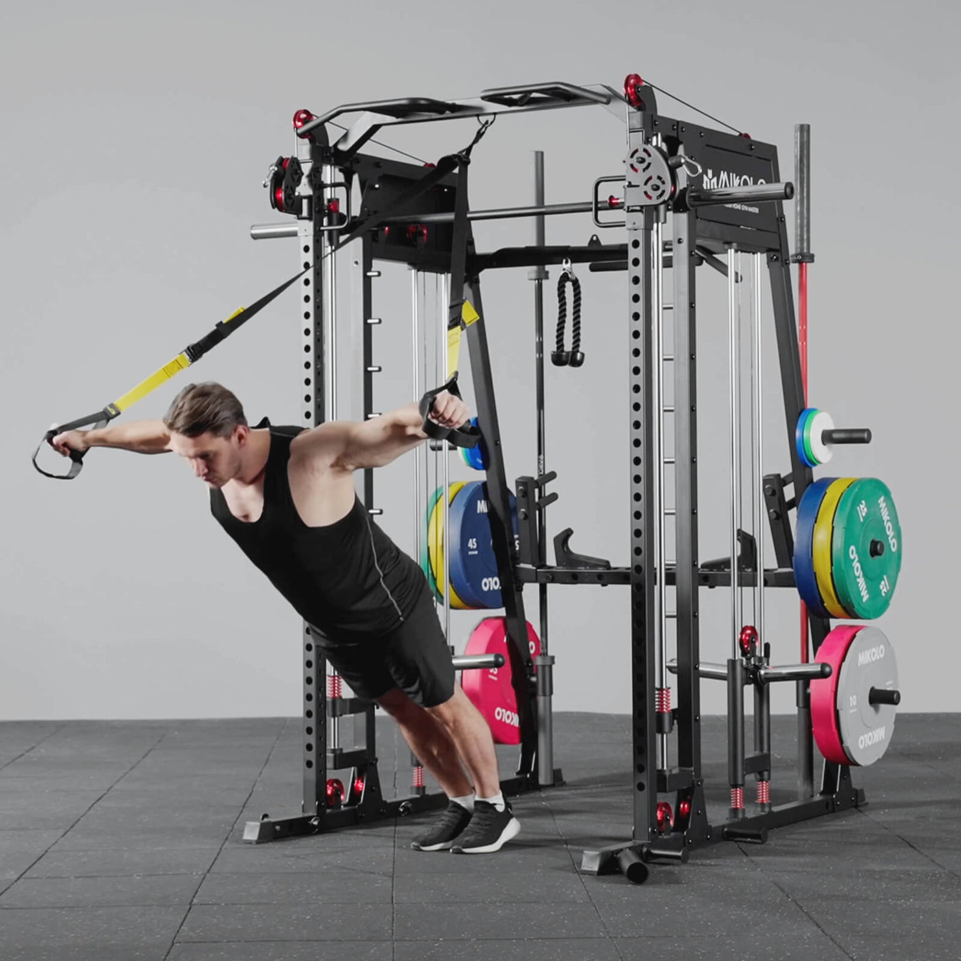 MIKOLO M4-2.0 All-in-One Smith Machine Functional Trainer Upgraded Compact
