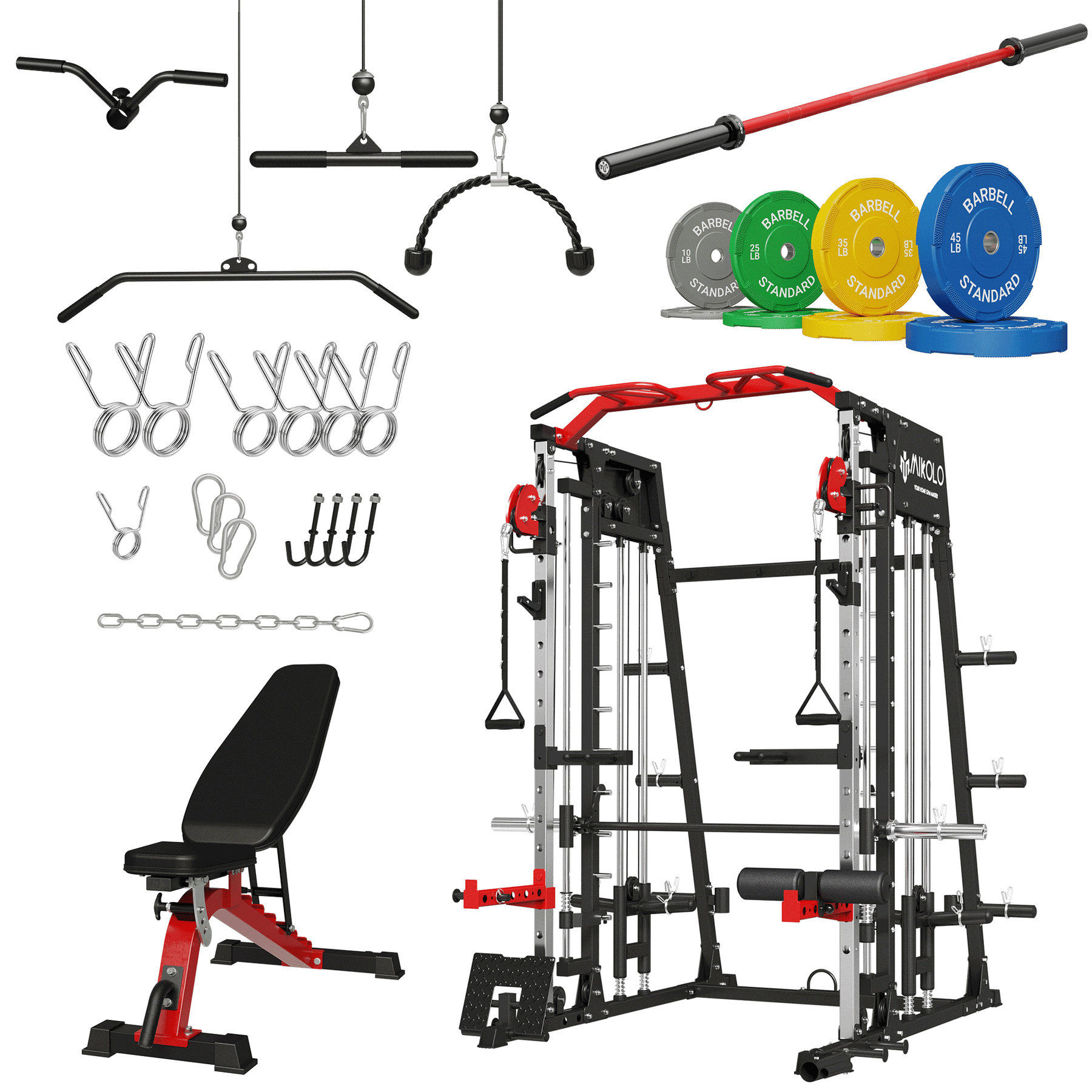 Mikolo M4 Home Gym Smith Training System, Functional Smith Machine