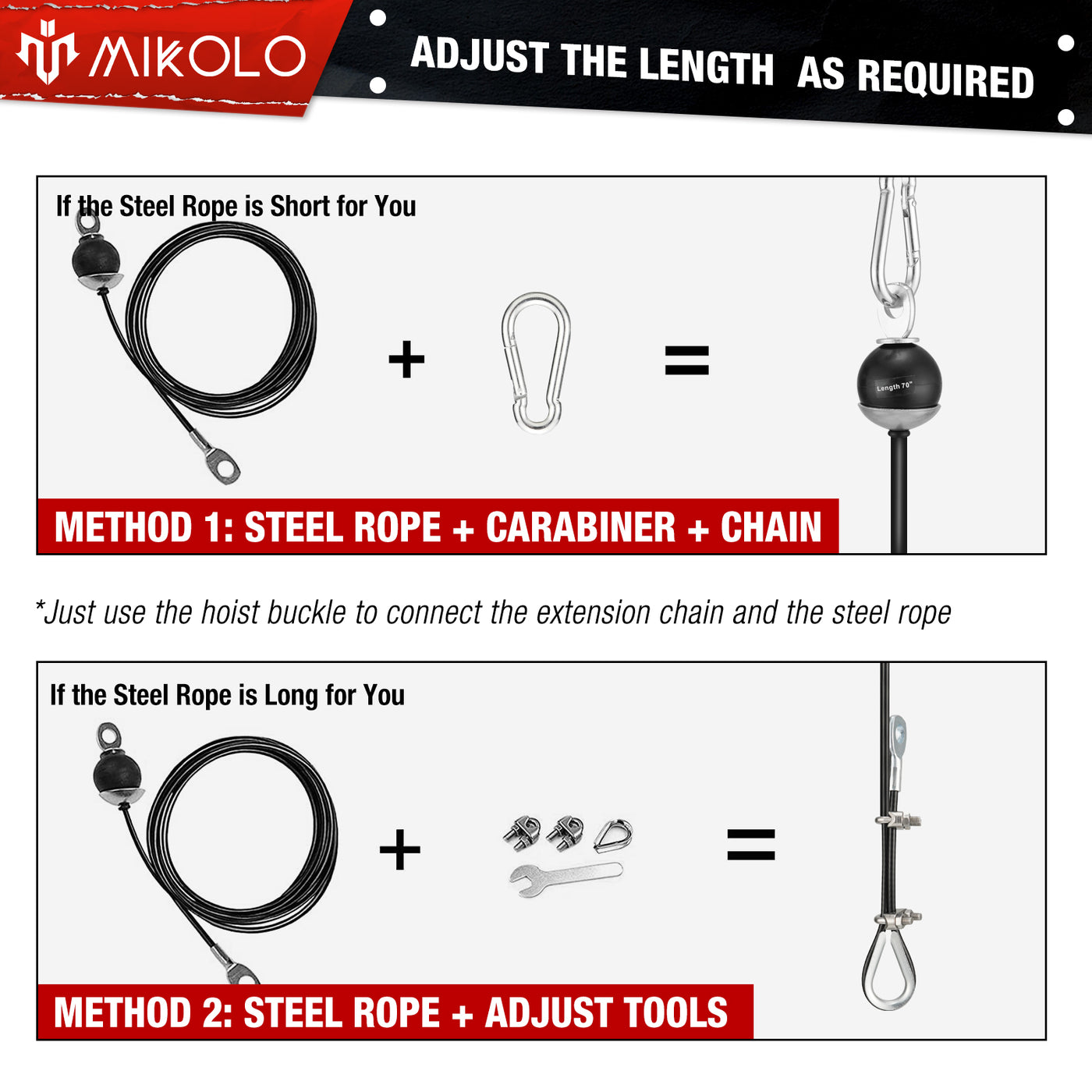 Lat & Lift Cable Pulley System for Home Gym - MIKOLO