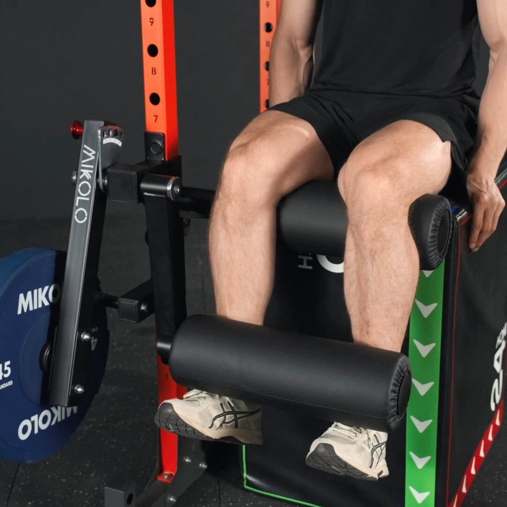 Mikolo Economical Rack Mounted Leg Extension and Curl Plate-Loaded