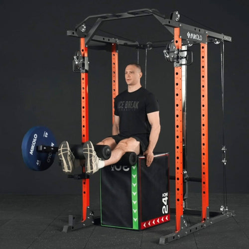 Mikolo Economical Rack Mounted Leg Extension and Curl Plate-Loaded