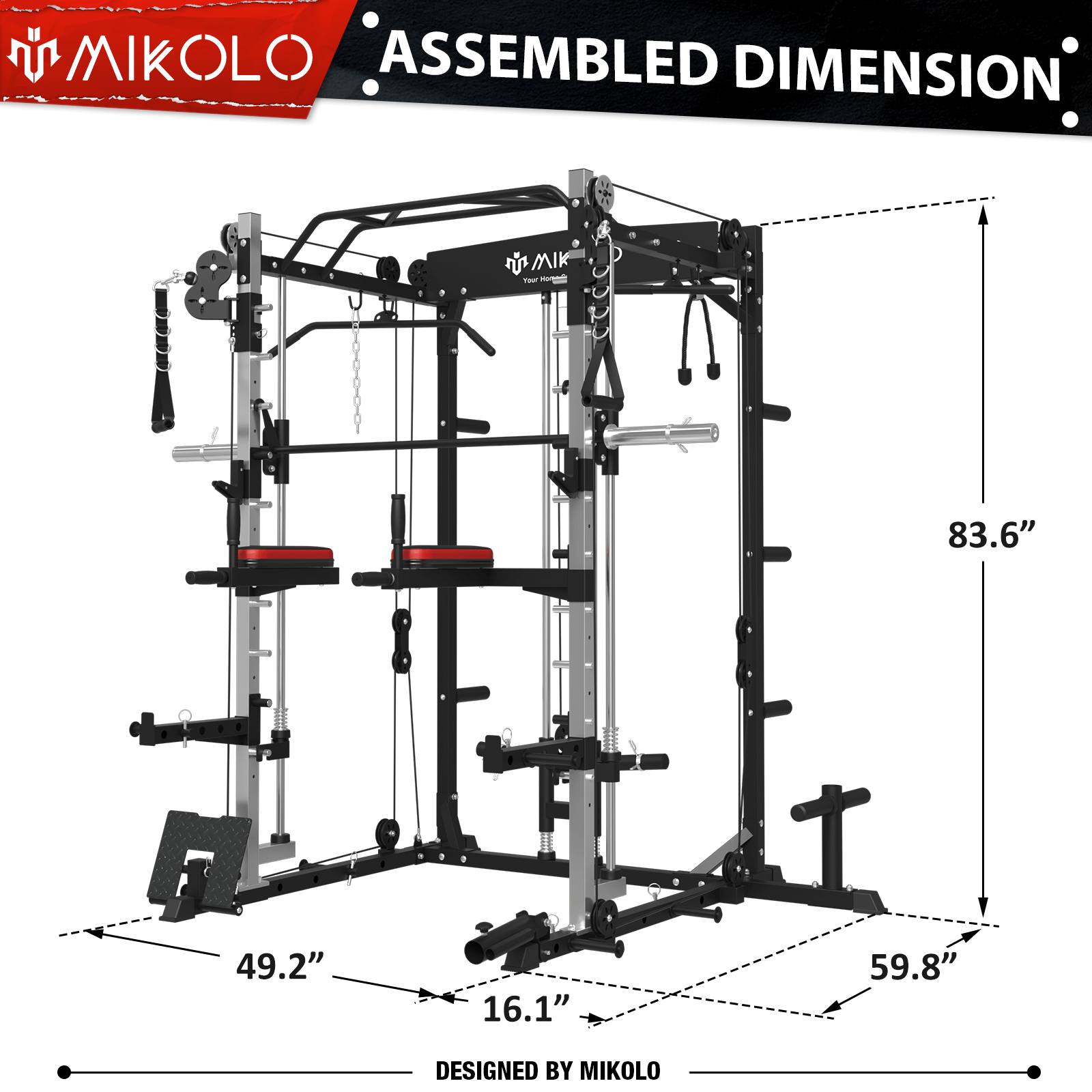Mikolo All In One Smith Machine with a Variety of Attachments – mikologym
