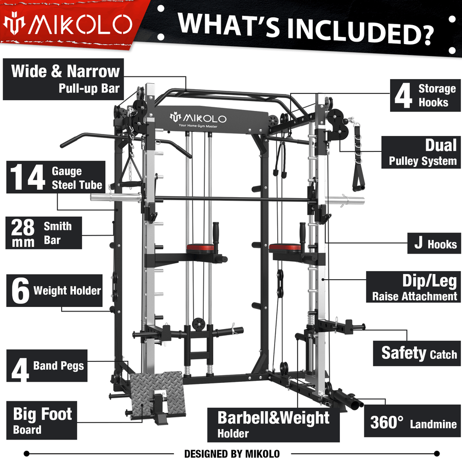 Mikolo All In One Smith Machine with a Variety of Attachments – mikologym