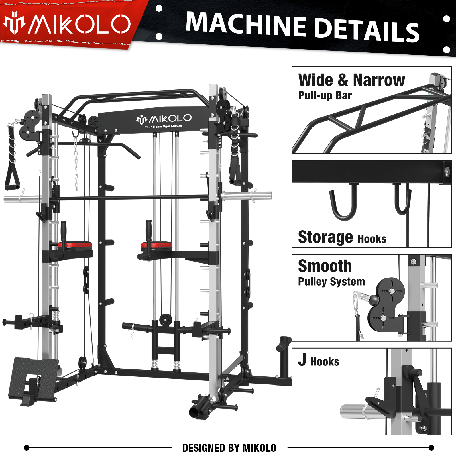 Mikolo All In One Smith Machine with a Variety of Attachments – mikologym