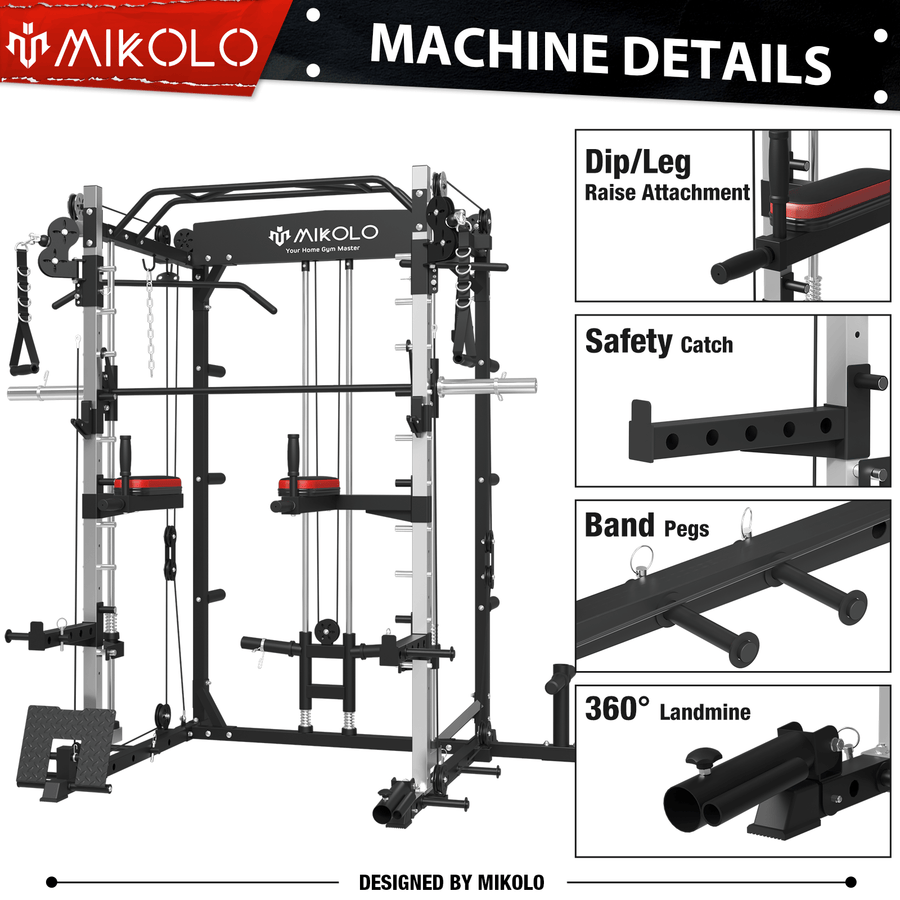 Mikolo All In One Smith Machine with a Variety of Attachments – mikologym