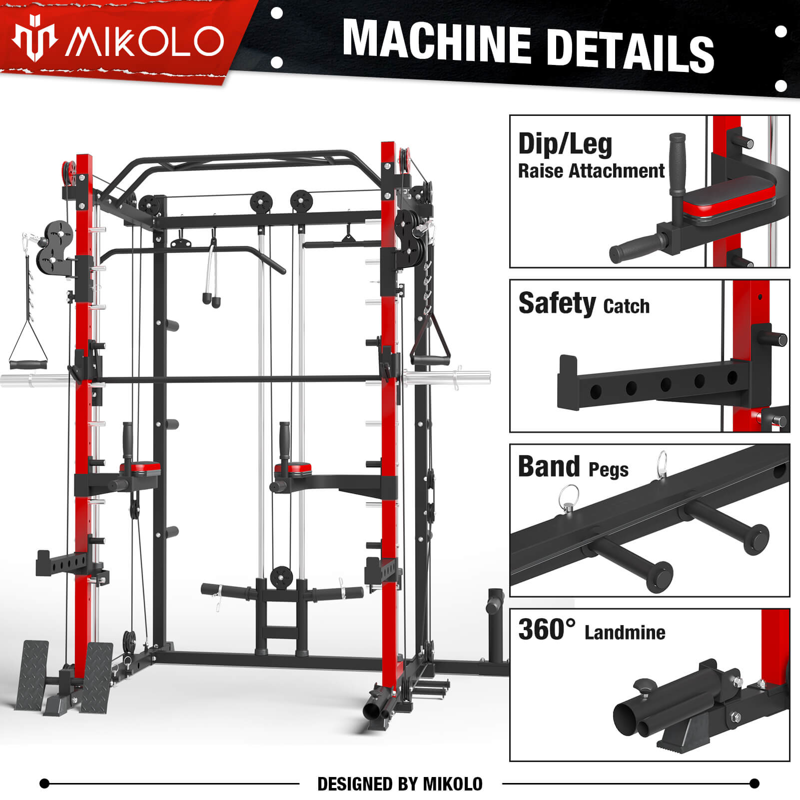 Mikolo All In One Smith Machine with a Variety of Attachments – mikologym