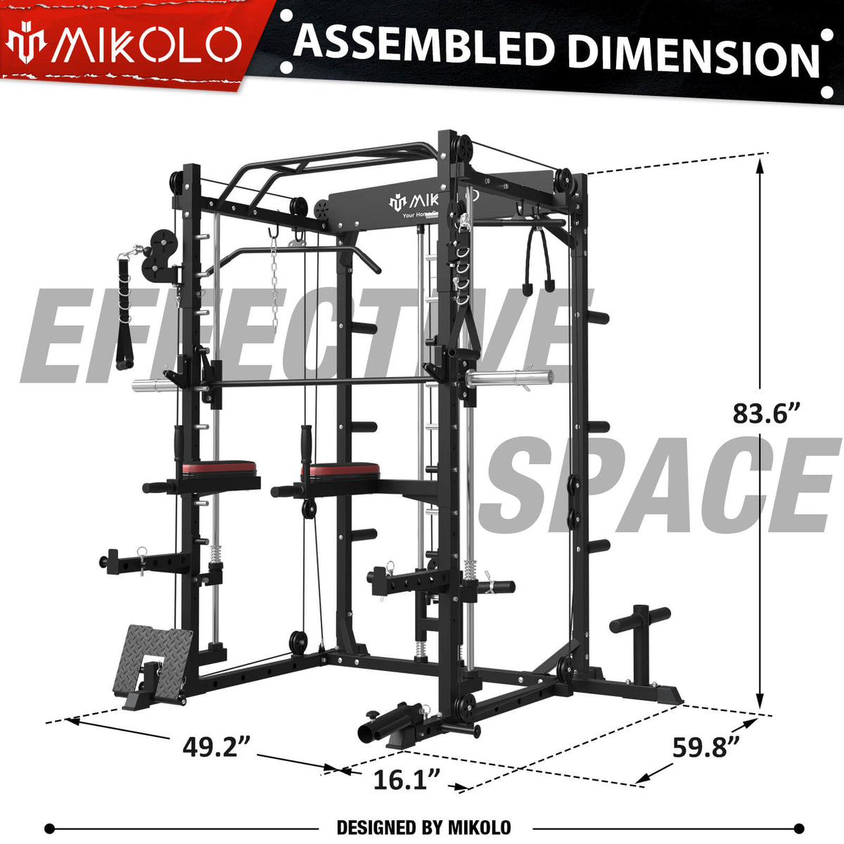 Mikolo All In One Smith Machine with a Variety of Attachments