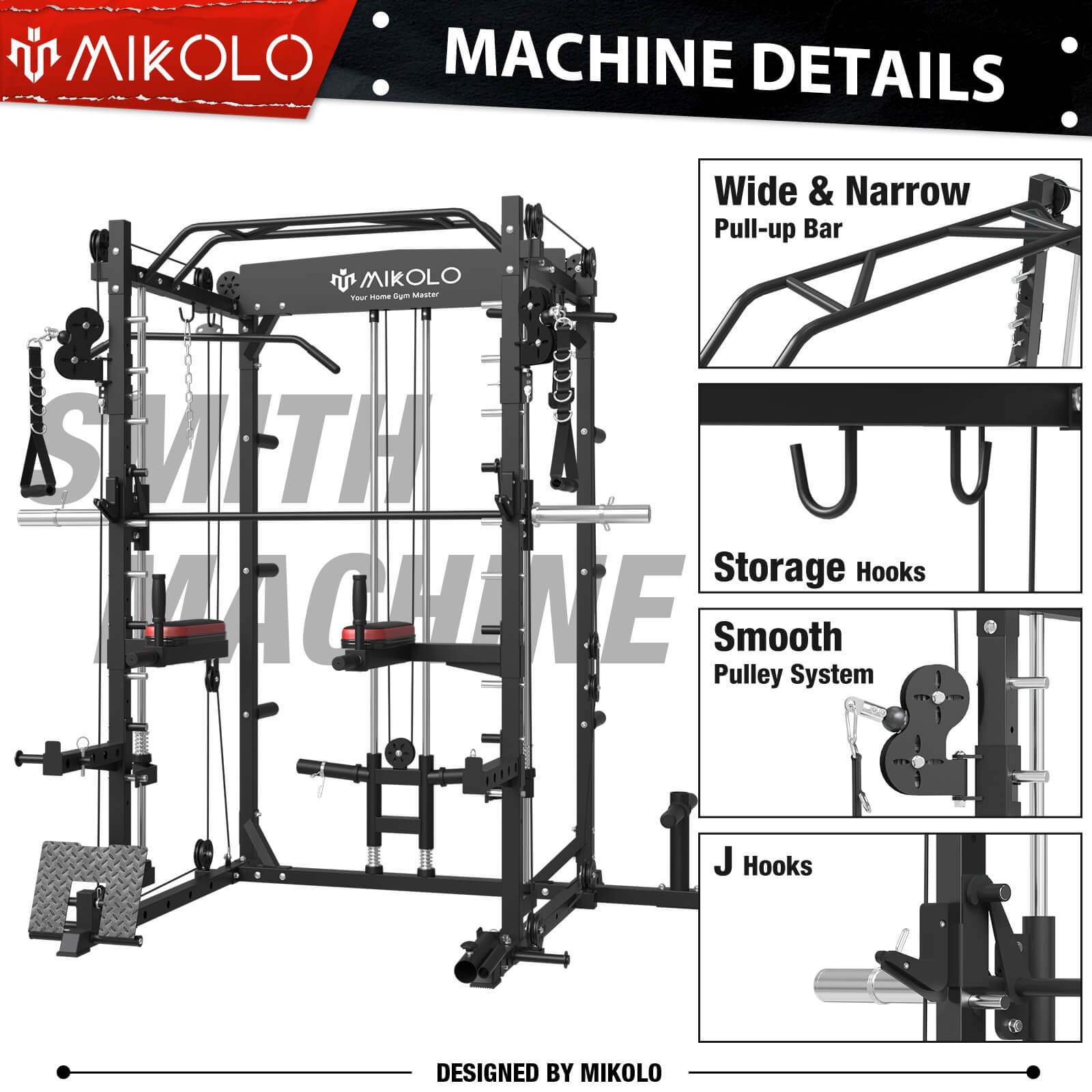 Mikolo All In One Smith Machine with a Variety of Attachments – mikologym